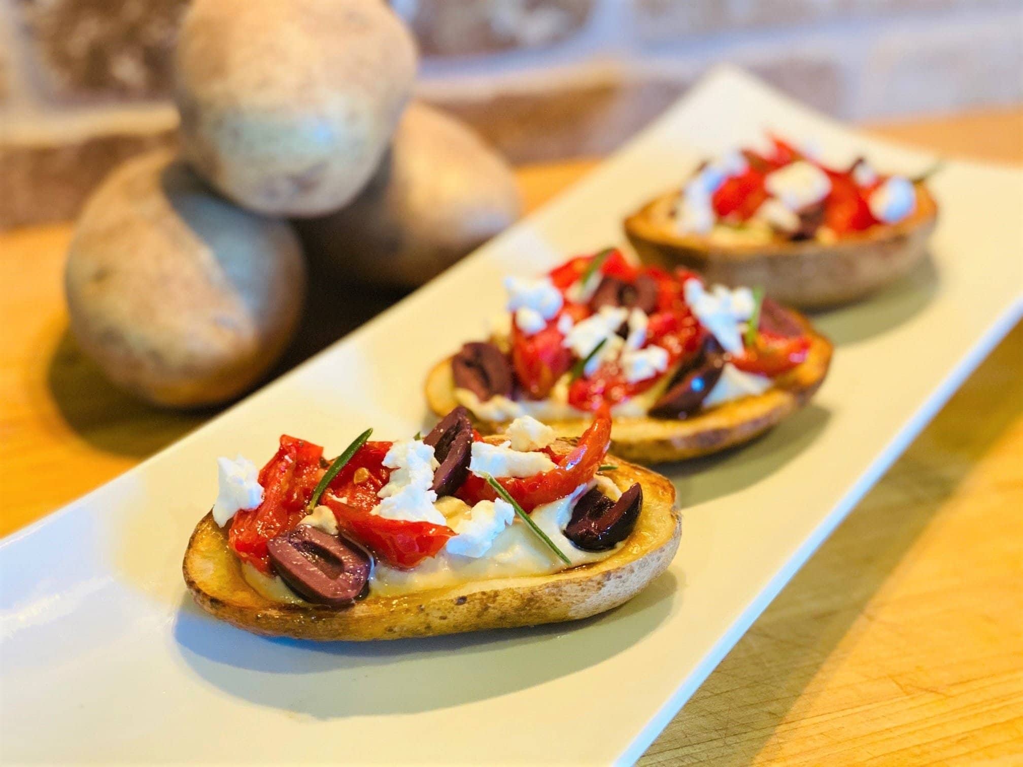 Mediterranean Potato Half Shells | Mediterranean Recipe | Potato Recipe