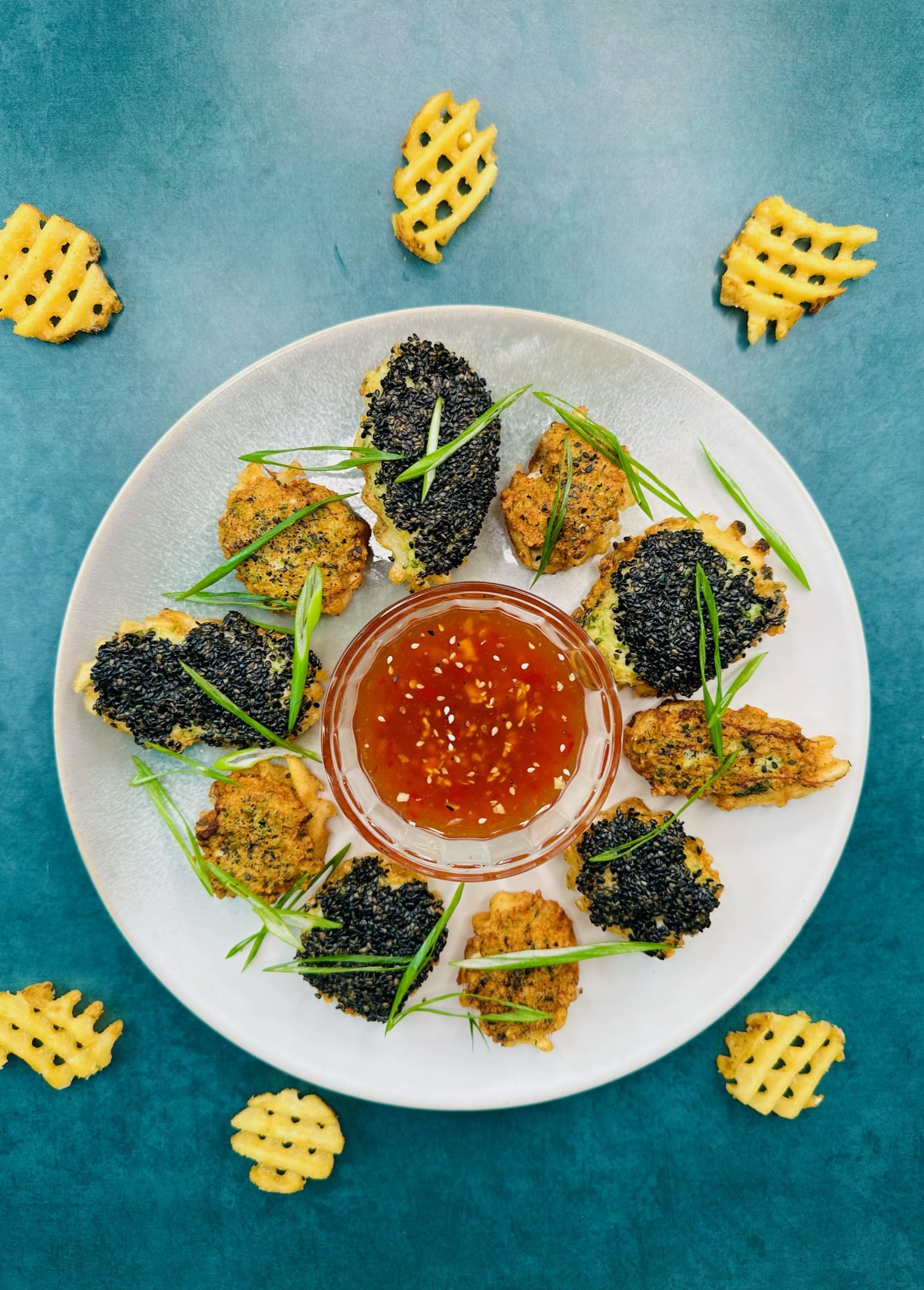 Waffle Fry Shrimp Toast - Potato Goodness