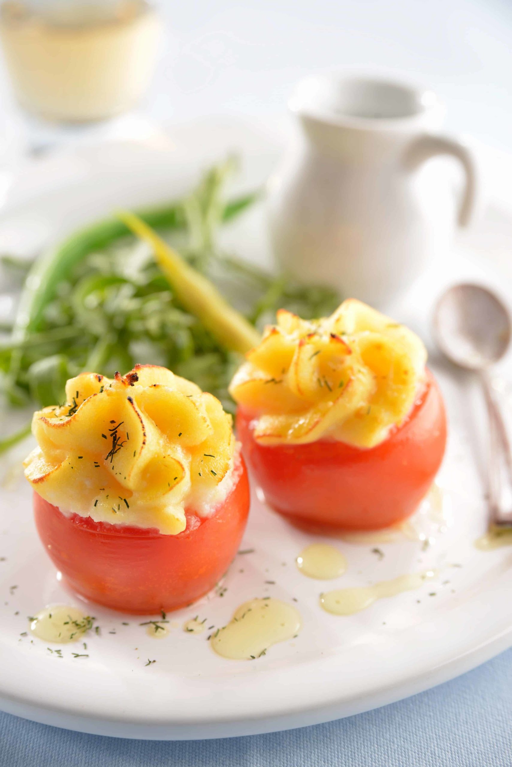 Potato Recipes | Baked Tomatoes filled with Mashed Potatoes