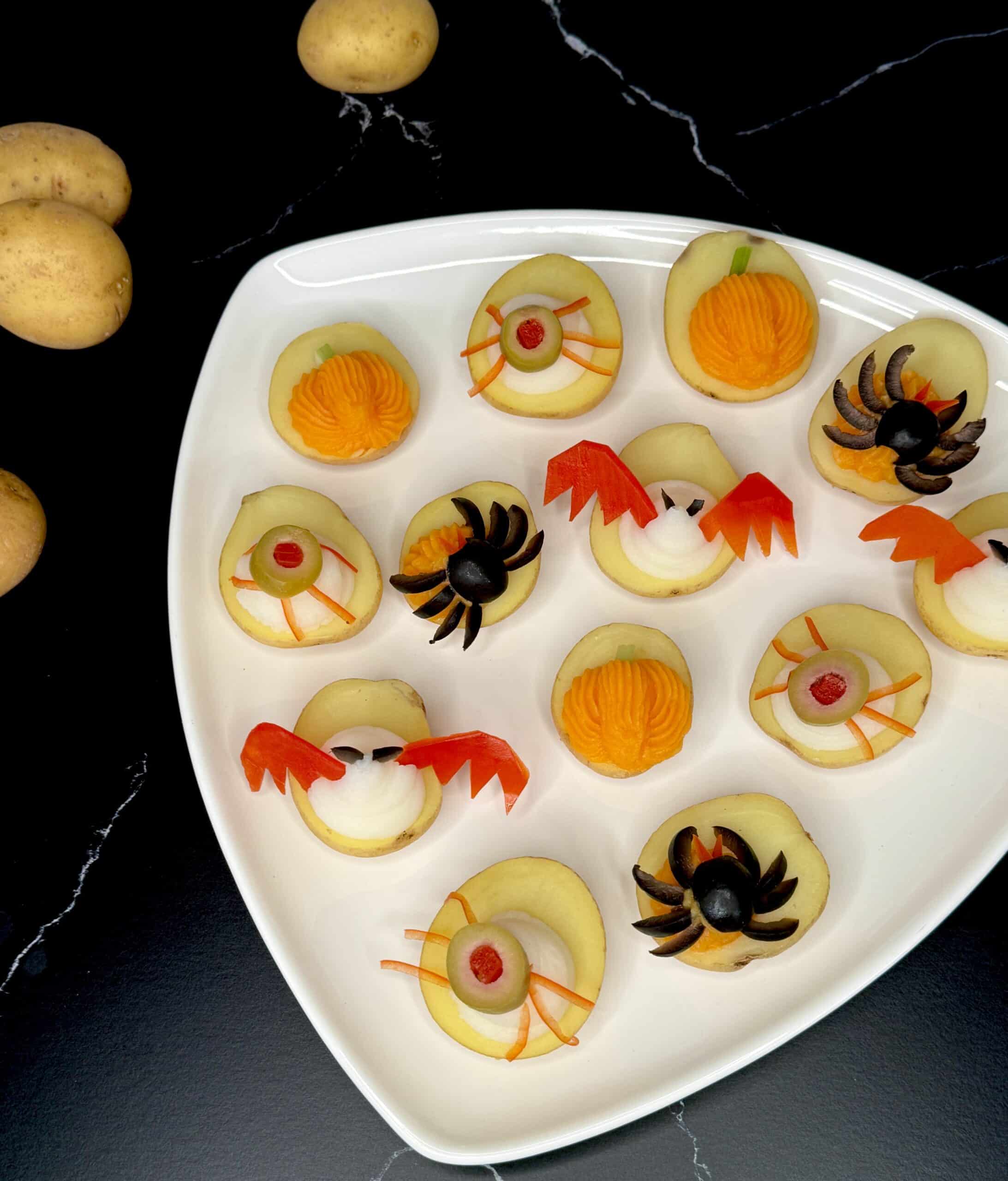 Deviled Potatoes (Halloween Edition) - Potato Goodness