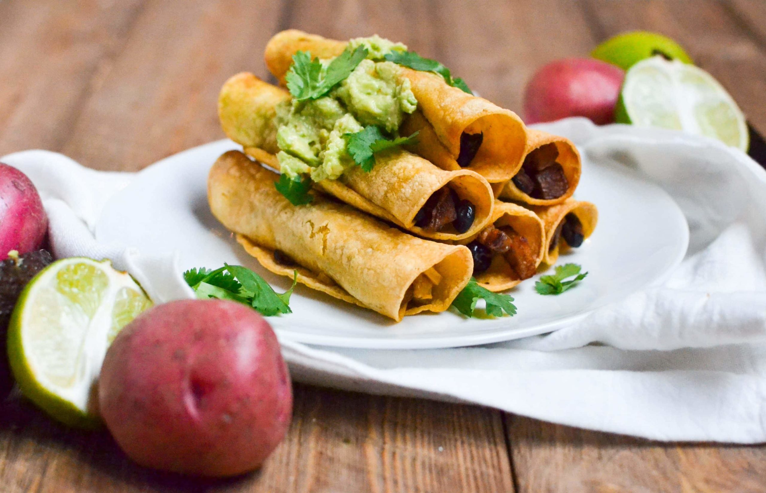 Red Potato Taquitos Recipe | Red Potato and Black Bean Taquitos