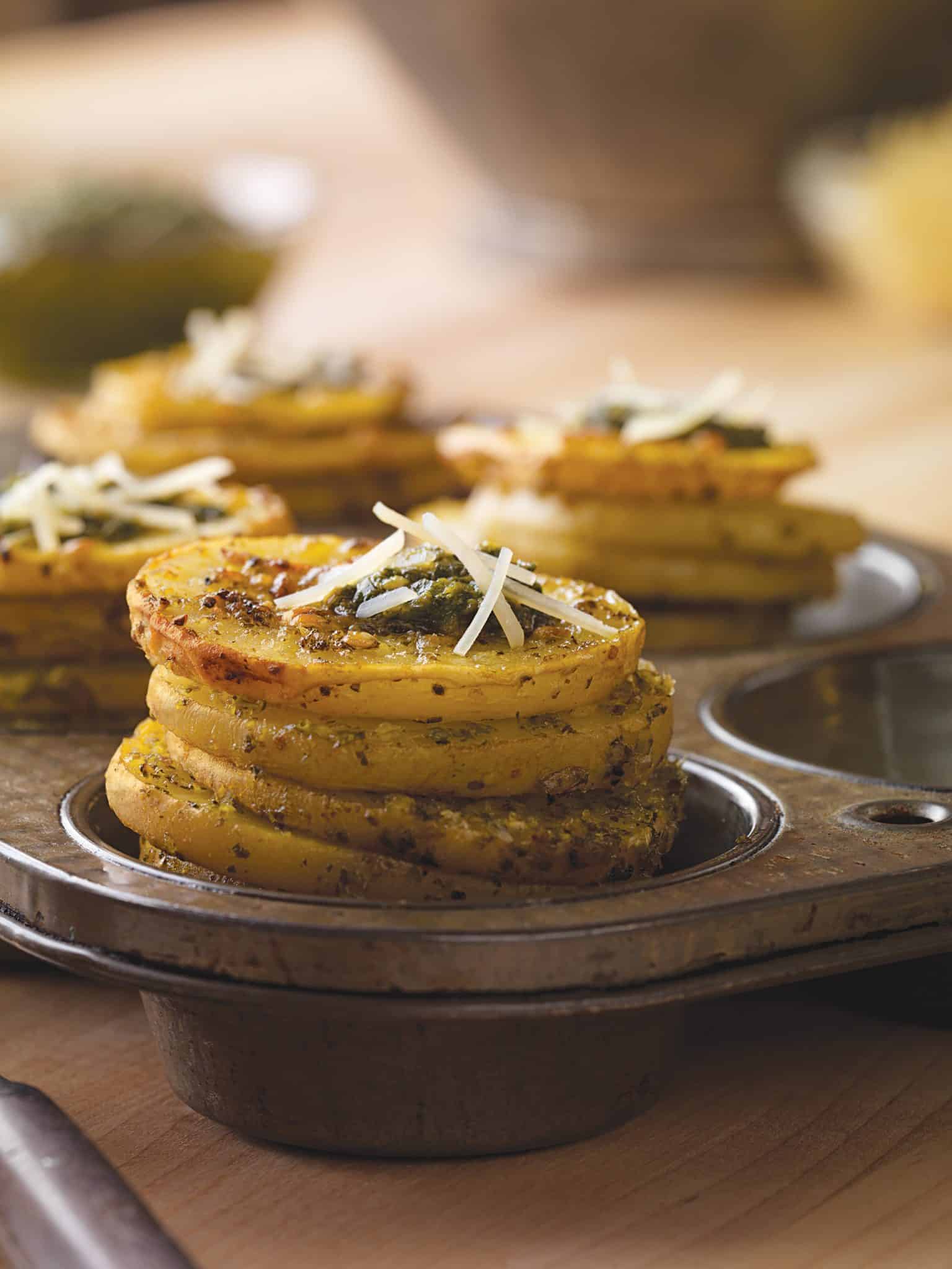 Pesto Parmesan Potato Stackers | Potato Nutrition | Potato Recipes