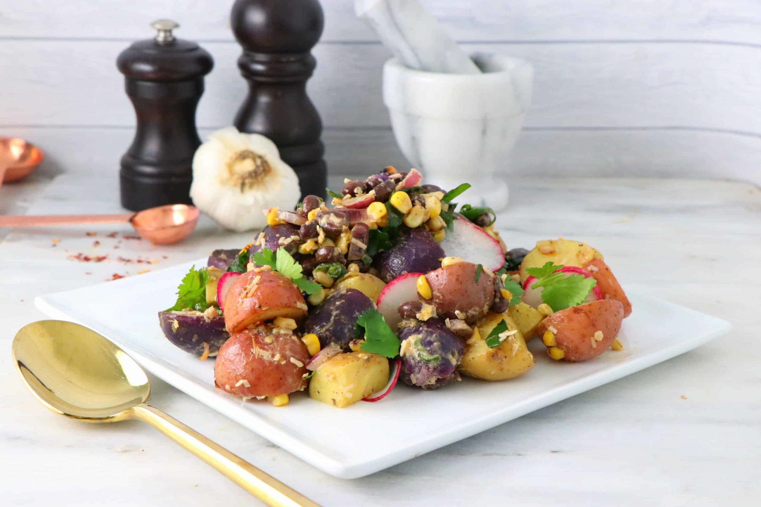 Tri Colored Mexican Potato Salad Recipe | Potato Recipes