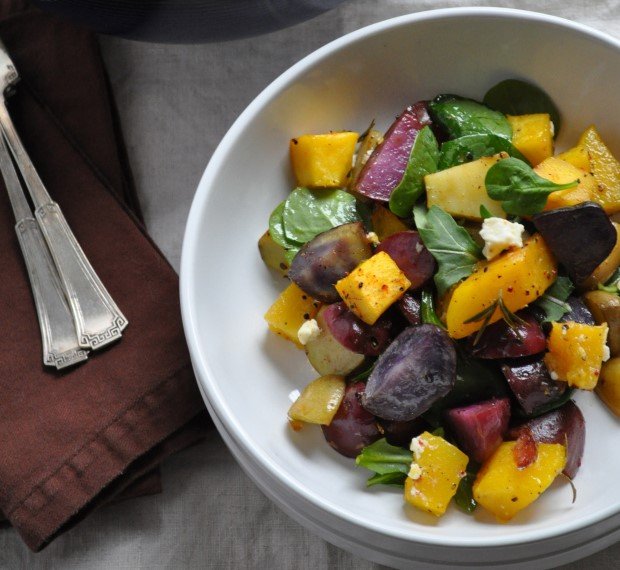 Warm Potato & Acorn Squash Salad